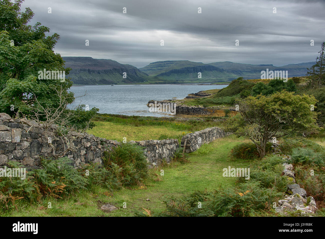 Stone wall on the Isle of Ulva, Scotland Stock Photo - Alamy