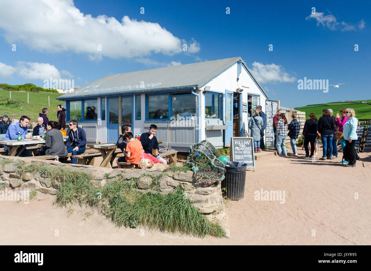 The Beach House beach cafe at South Milton Sands near Thurlestone in ...