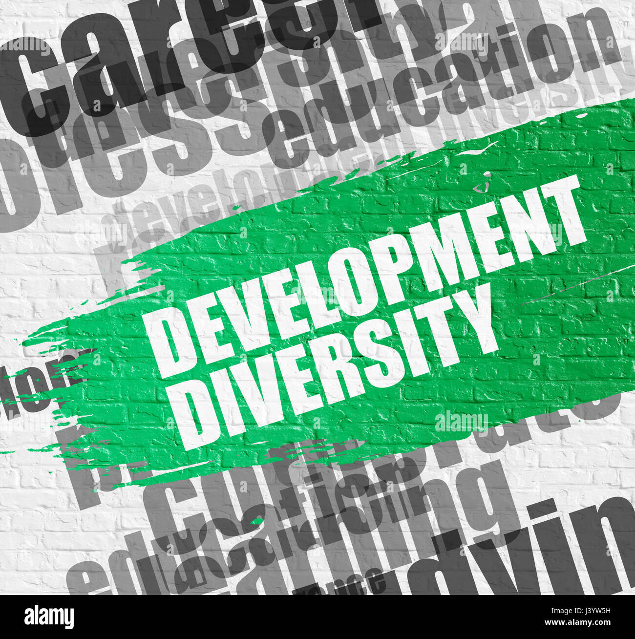 Development Diversity on Brick Wall Stock Photo - Alamy