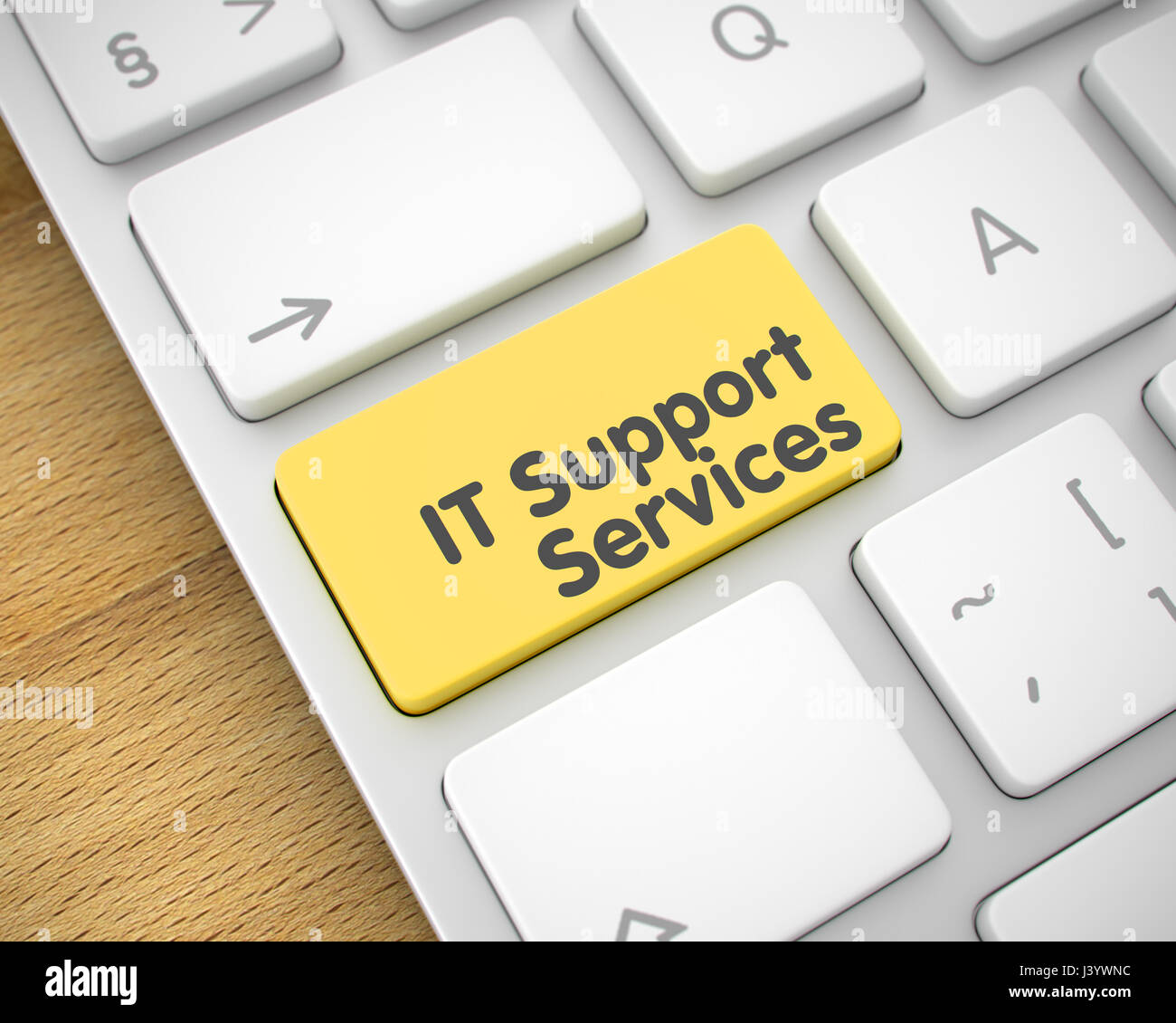 IT Support Services - Inscription on the Yellow Keyboard Key. 3D Stock ...