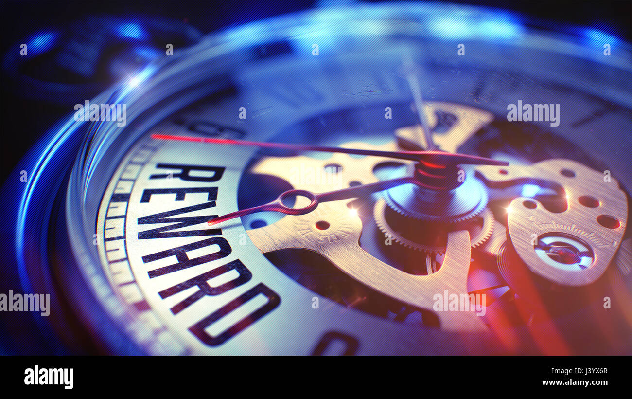Reward - Wording on Vintage Watch. 3D Illustration Stock Photo - Alamy