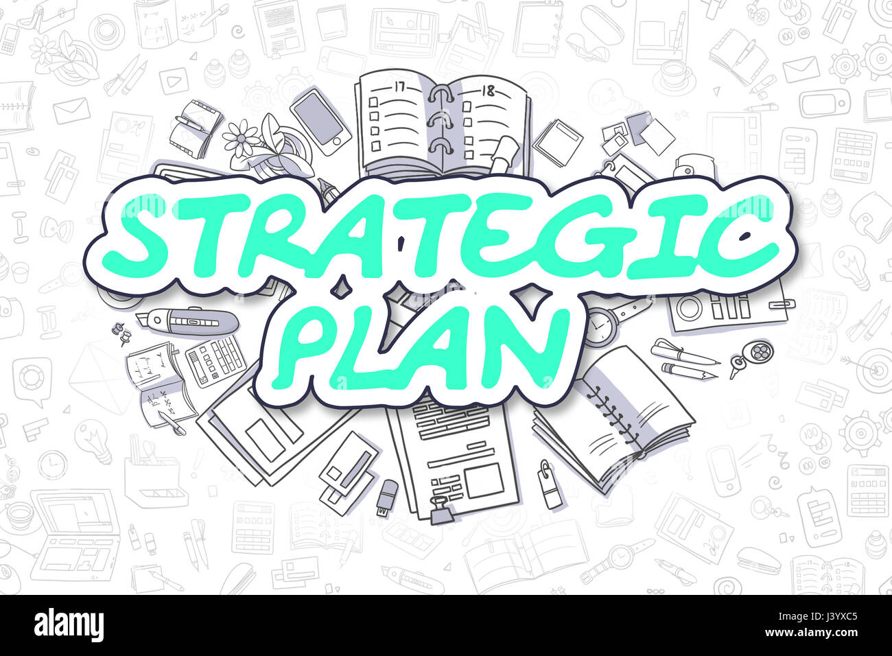 Strategic Plan - Doodle Green Text. Business Concept Stock Photo - Alamy
