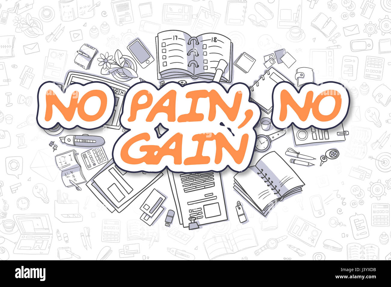 No Pain, No Gain - Cartoon Orange Text. Business Concept Stock Photo ...