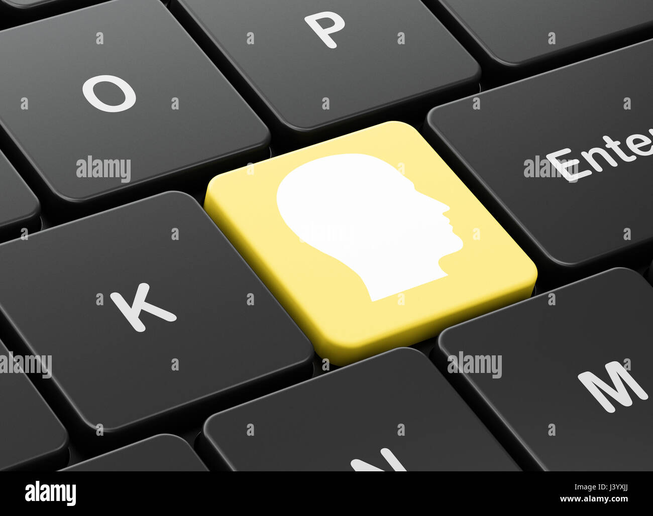 Data concept: Head on computer keyboard background Stock Photo - Alamy