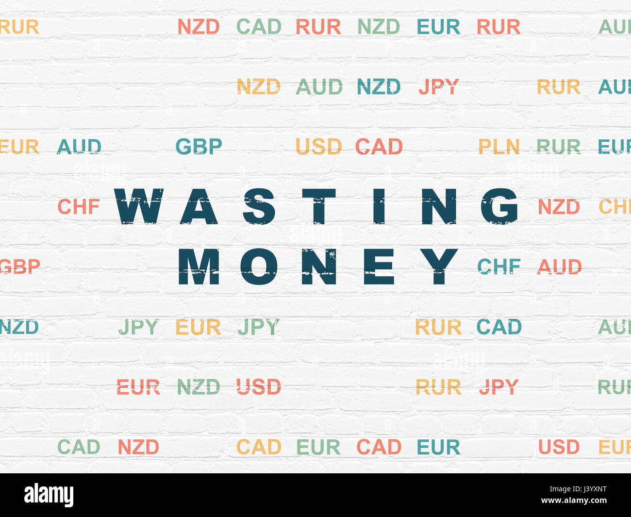 Currency concept: Wasting Money on wall background Stock Photo - Alamy