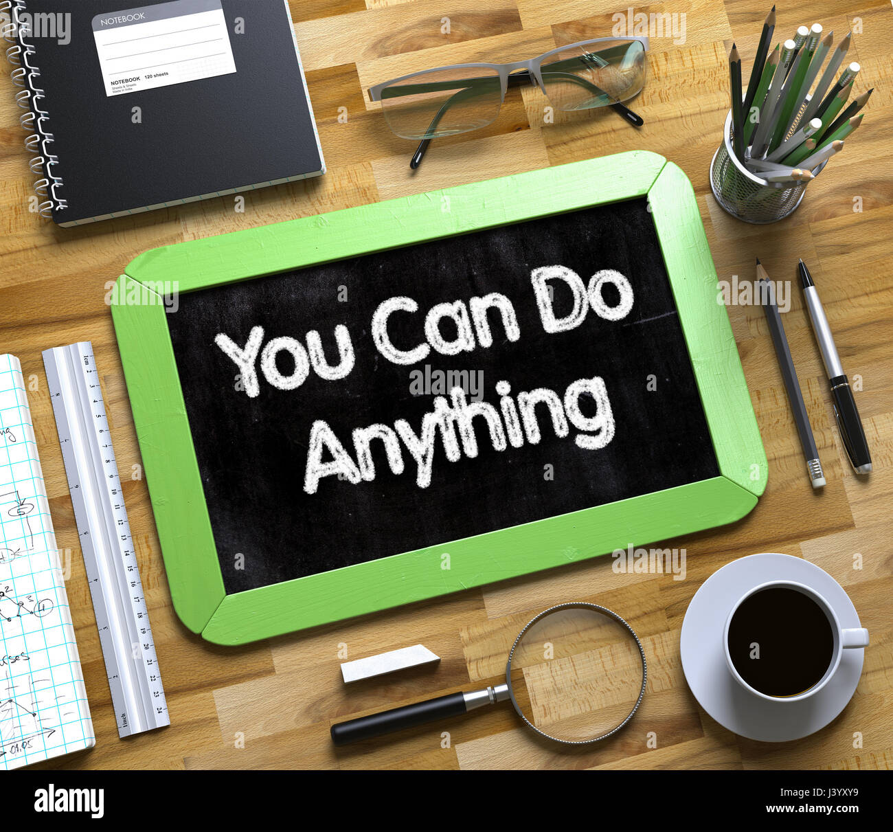 You Can Do Anything Handwritten on Small Chalkboard. 3D Stock Photo - Alamy