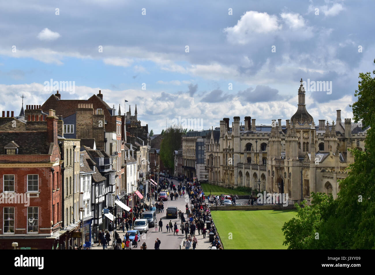 View of King's Parade and King's College. Cambridge, UK Stock Photo - Alamy
