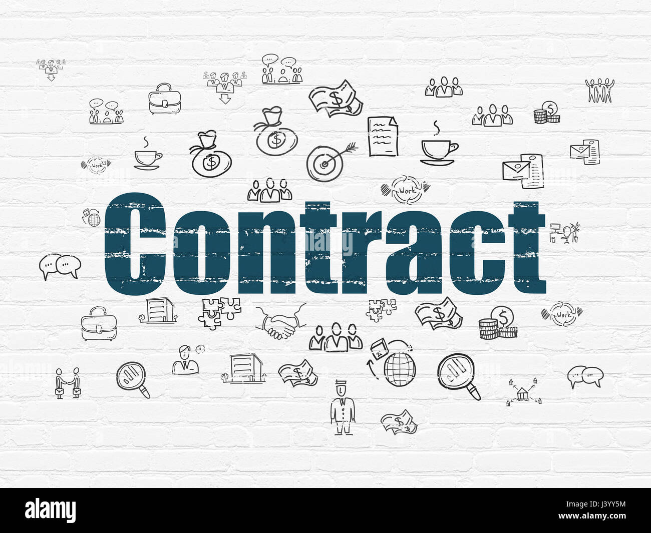 Business concept: Contract on wall background Stock Photo - Alamy