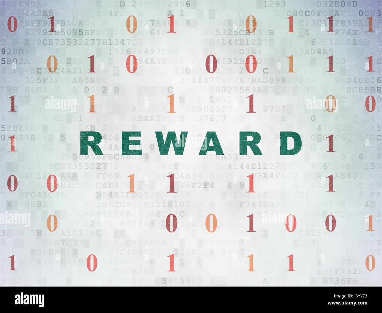 Business concept: Reward on Digital Data Paper background Stock Photo ...