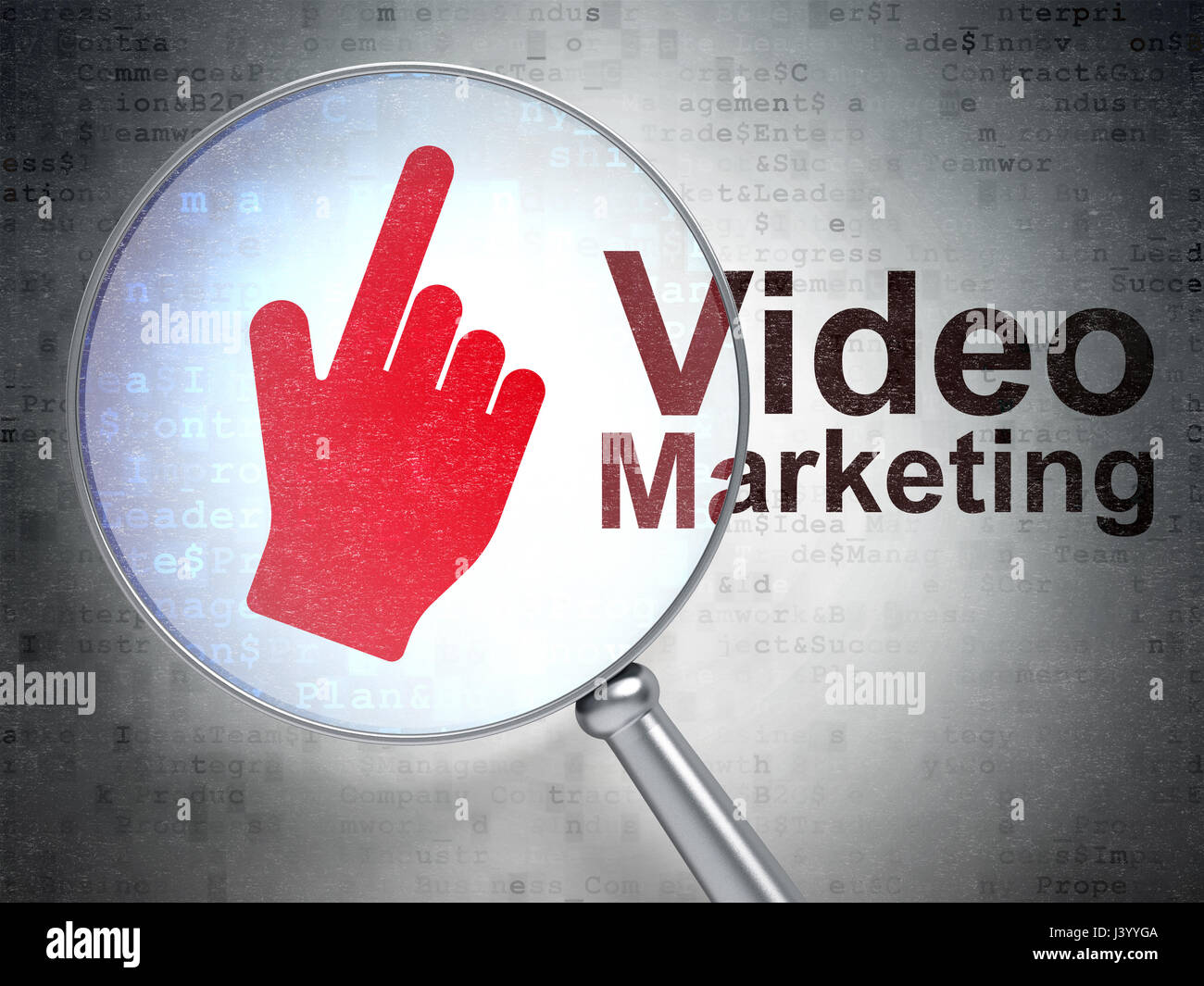 Advertising concept: Mouse Cursor and Video Marketing with optical ...