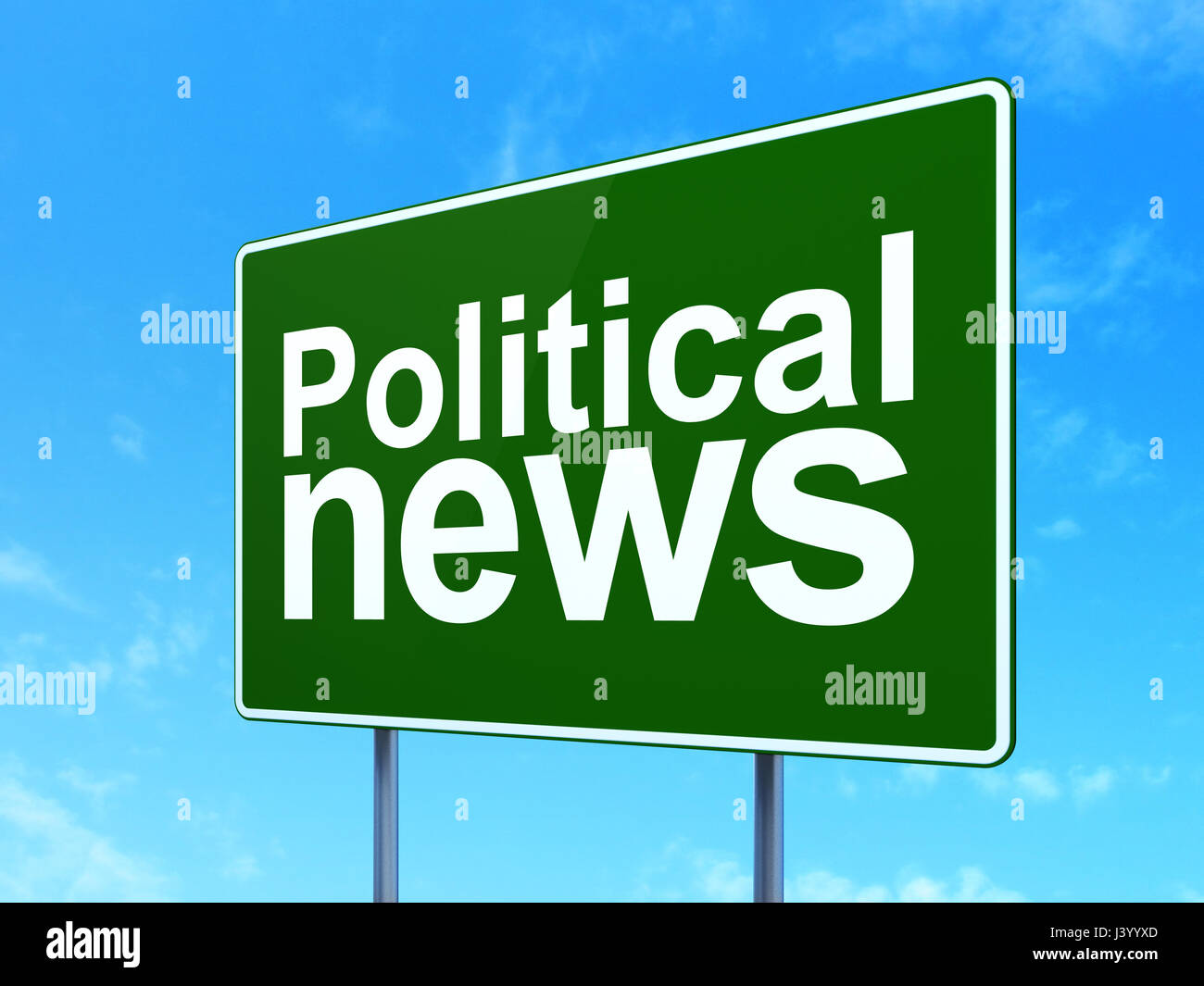 News concept: Political News on road sign background Stock Photo - Alamy