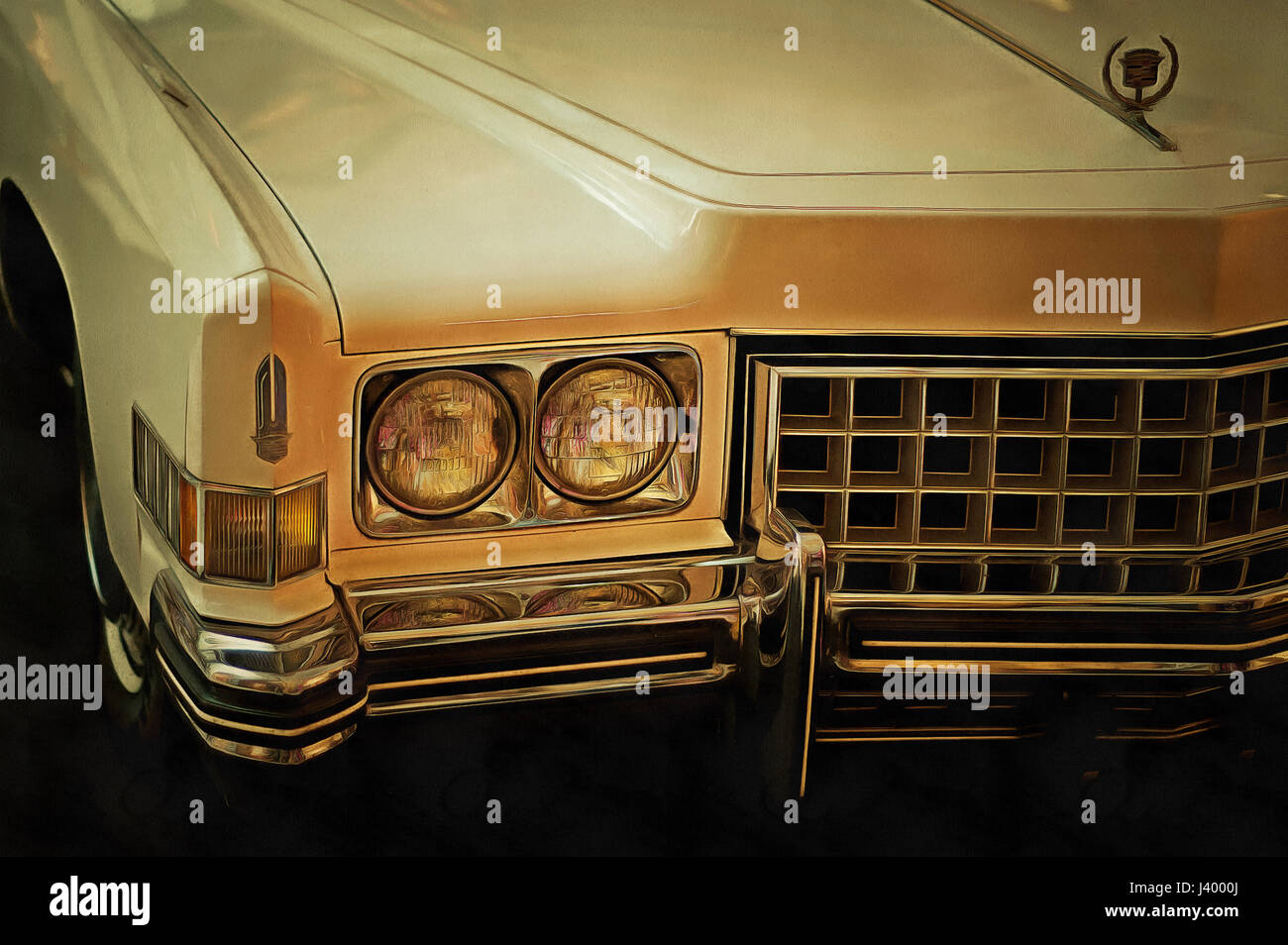 Illustrations Cadillac Eldorado, year 1973, Classic Cars Stock Photo ...