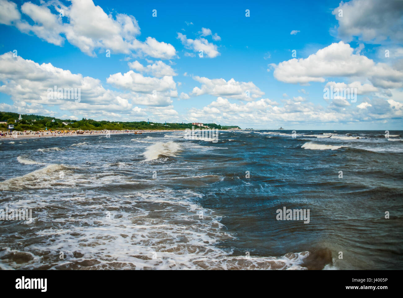 Rough sea at german coast Eastern Sea clouds beach Stock Photo - Alamy