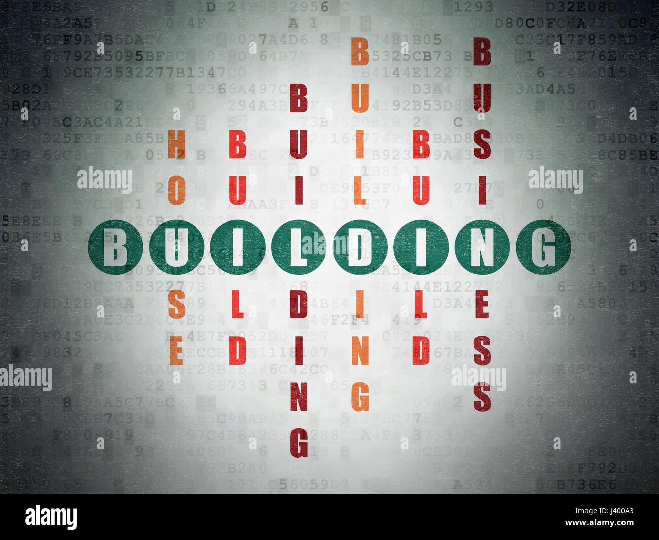 Building construction concept: Building in Crossword Puzzle Stock Photo ...