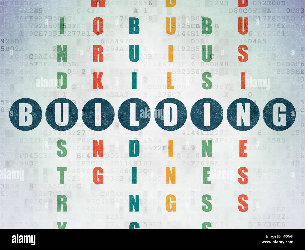 Construction concept: Building in Crossword Puzzle Stock Photo - Alamy