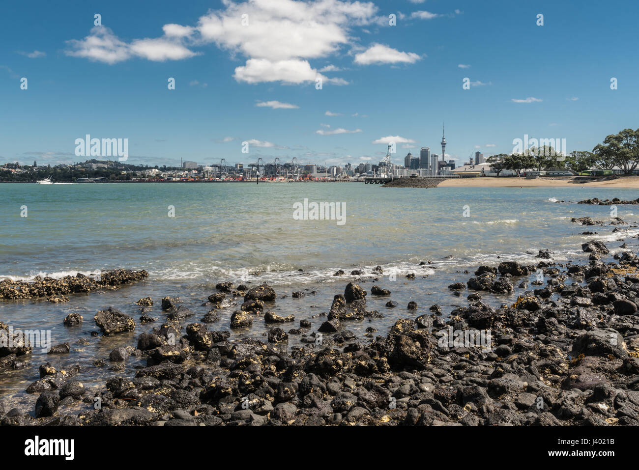 Auckland, New Zealand - March 3, 2017: City skyline with With ...