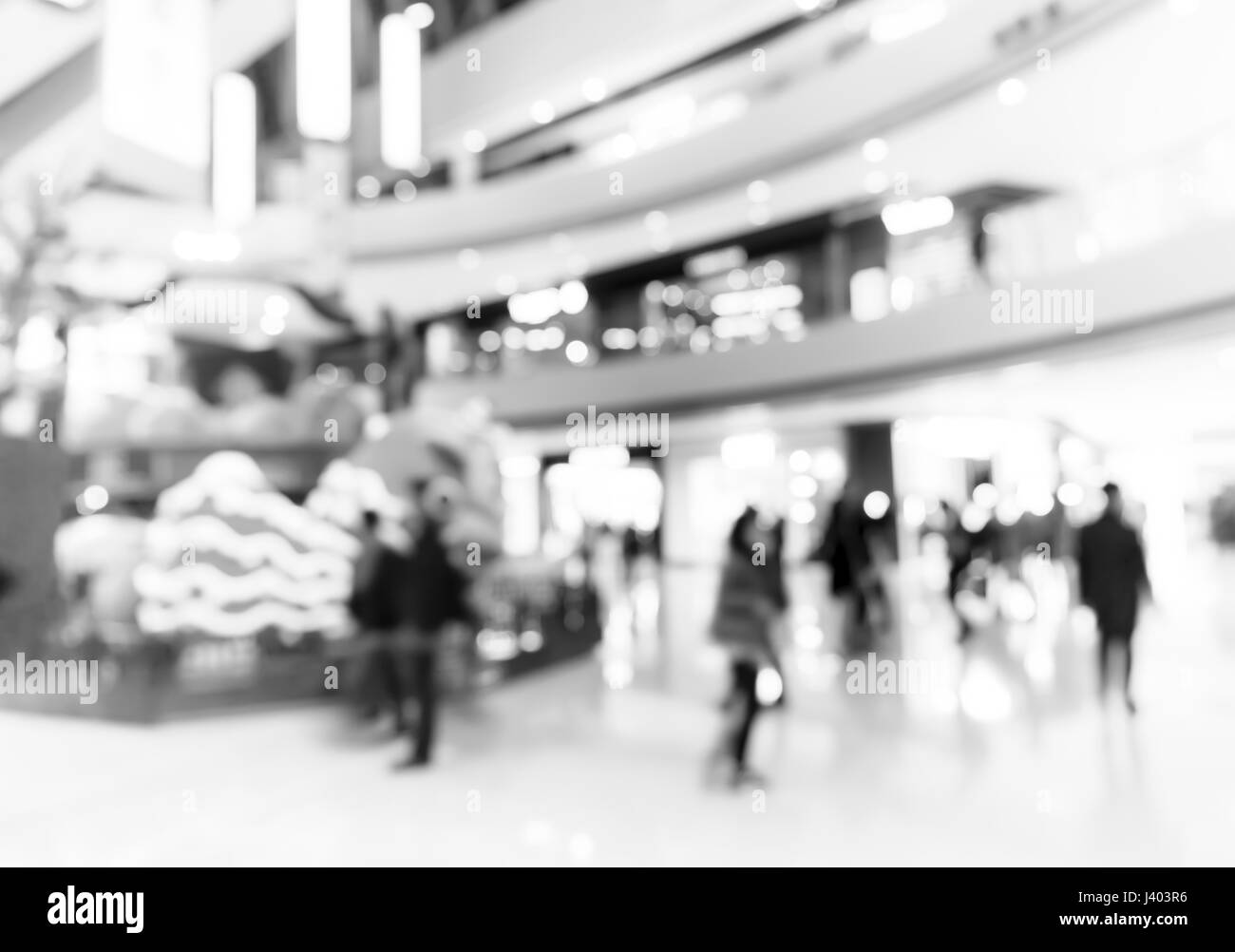 Shopping mall blur background Black and White Stock Photos & Images - Alamy