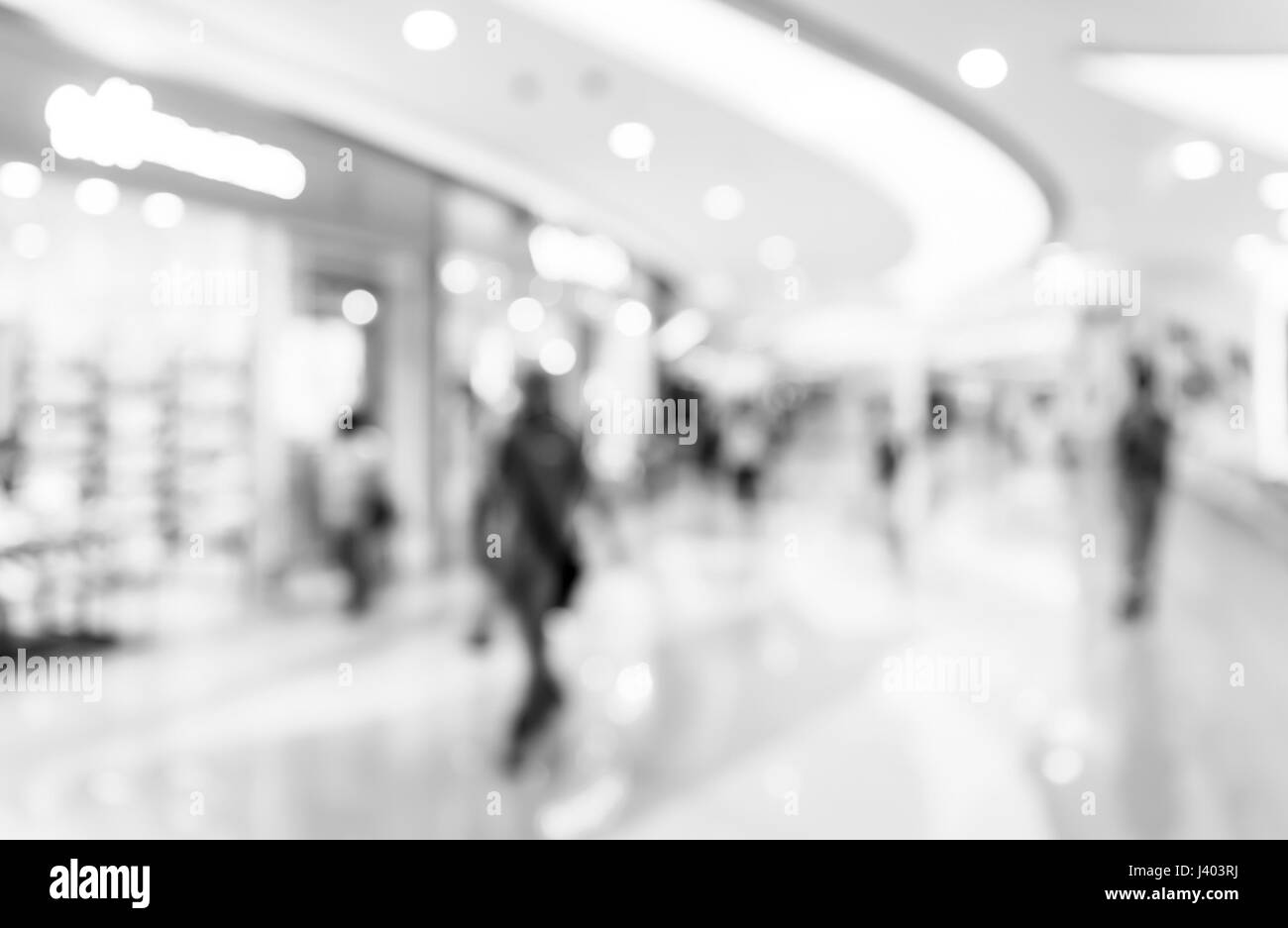 The Mall Of Blur Background For Design Black and White Stock Photos ...