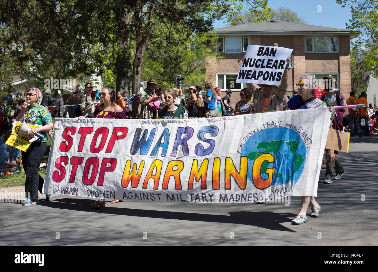 Women Against Military Madness marching at the Mayday parade in ...