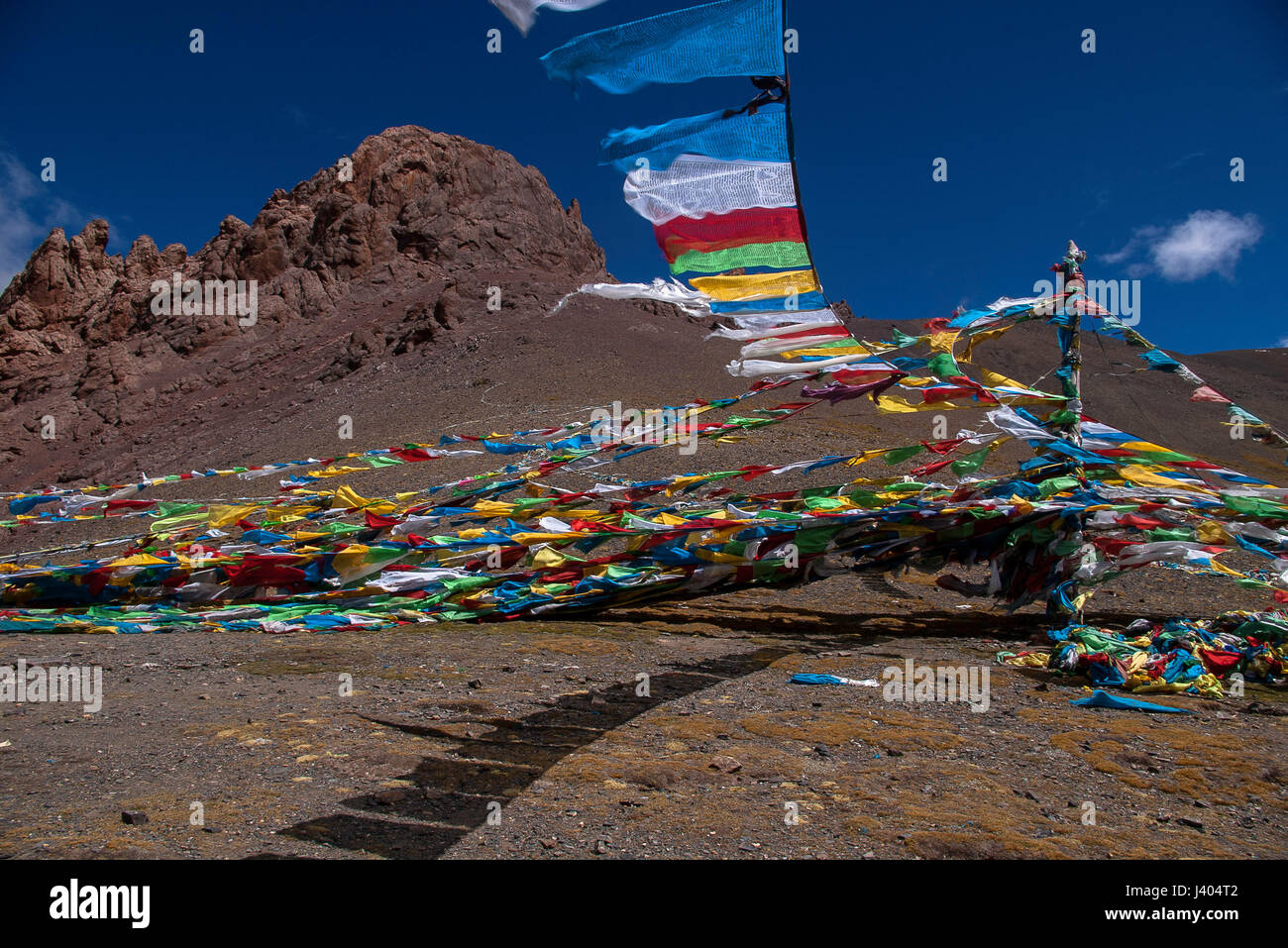 Buddhist Prayer Flags Flutter In High Resolution Stock Photography and ...