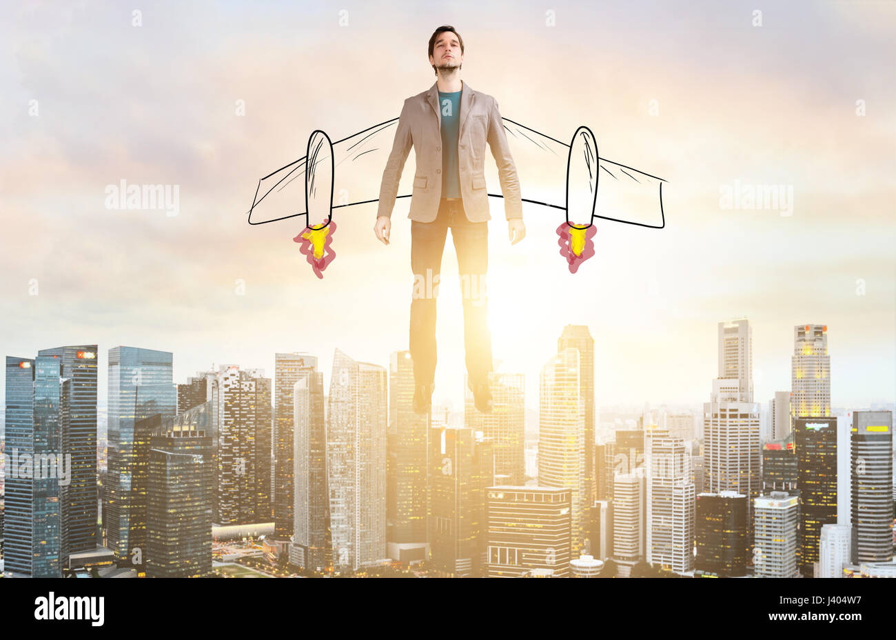 Businessman flying with wings hi-res stock photography and images - Alamy