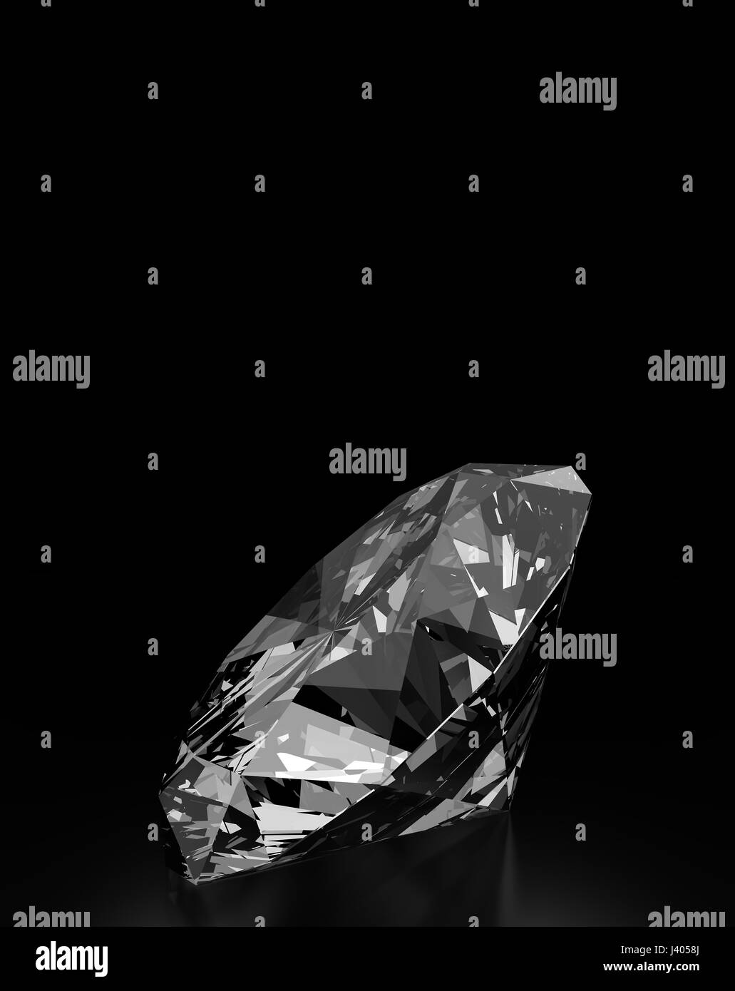 Side View of Diamond on Black Background Stock Photo - Alamy