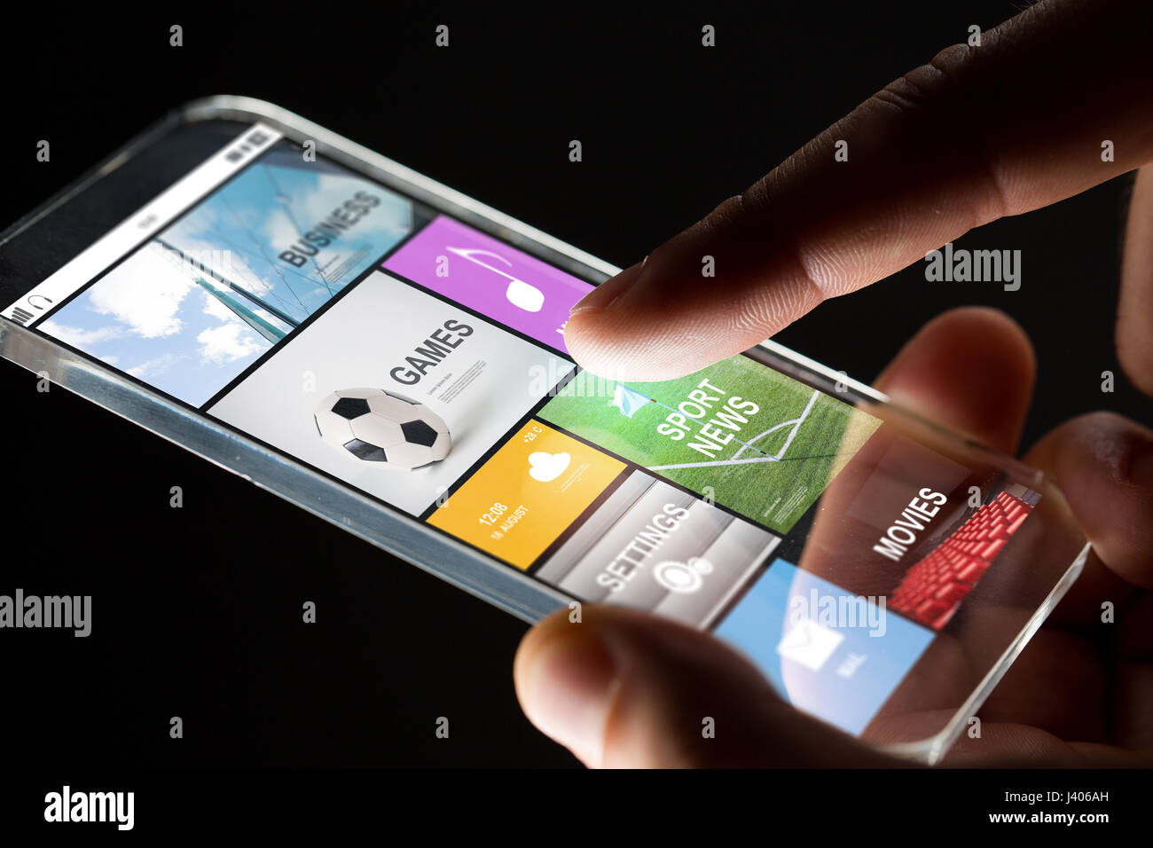 Apps on smartphone hi-res stock photography and images - Alamy