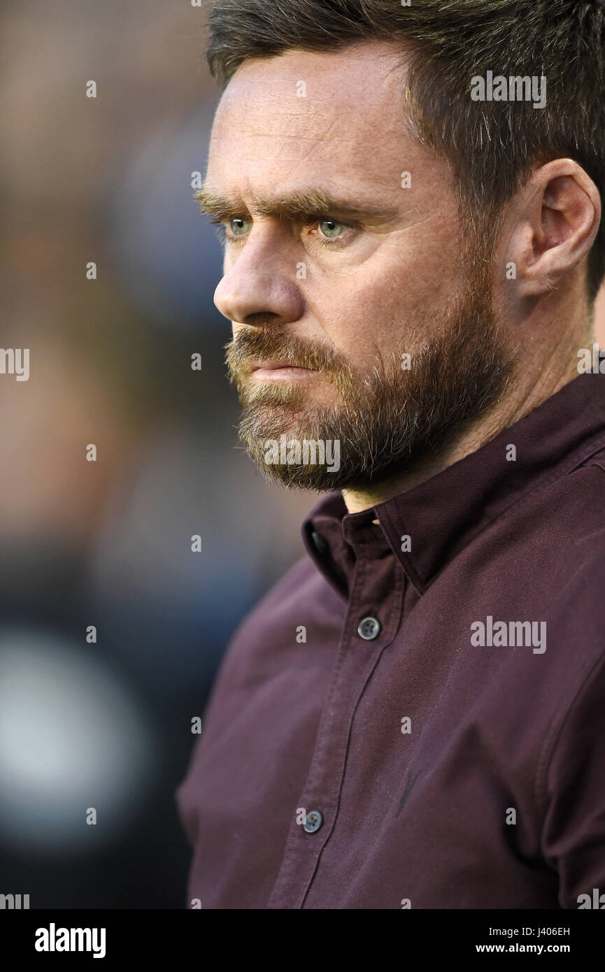Scunthorpe United manager Graham Alexander Stock Photo - Alamy