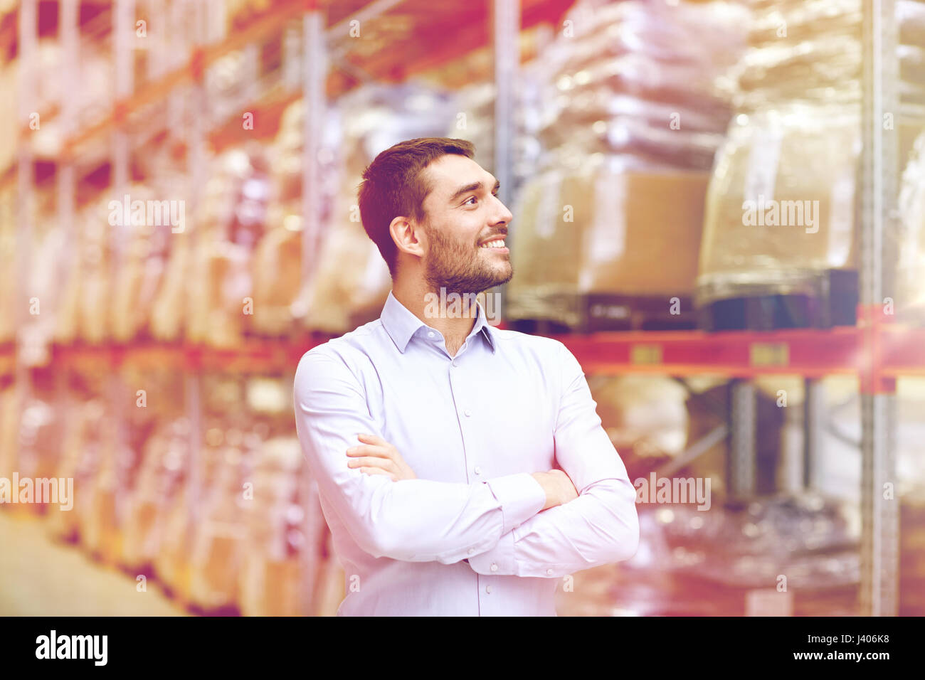 Happy man warehouse business hi-res stock photography and images - Alamy