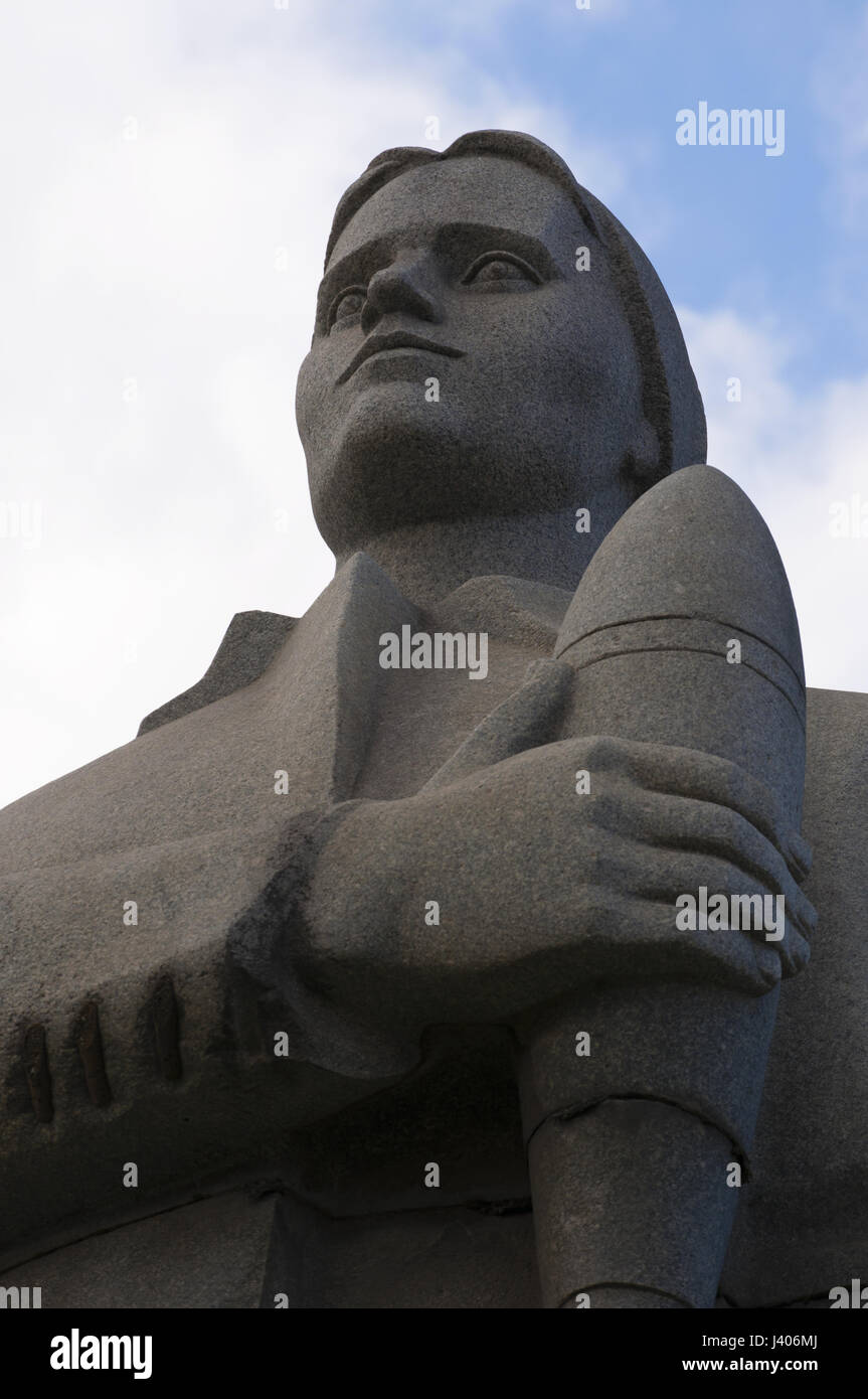 One of the statues of soldiers-defenders of Moscow part of the Hero ...