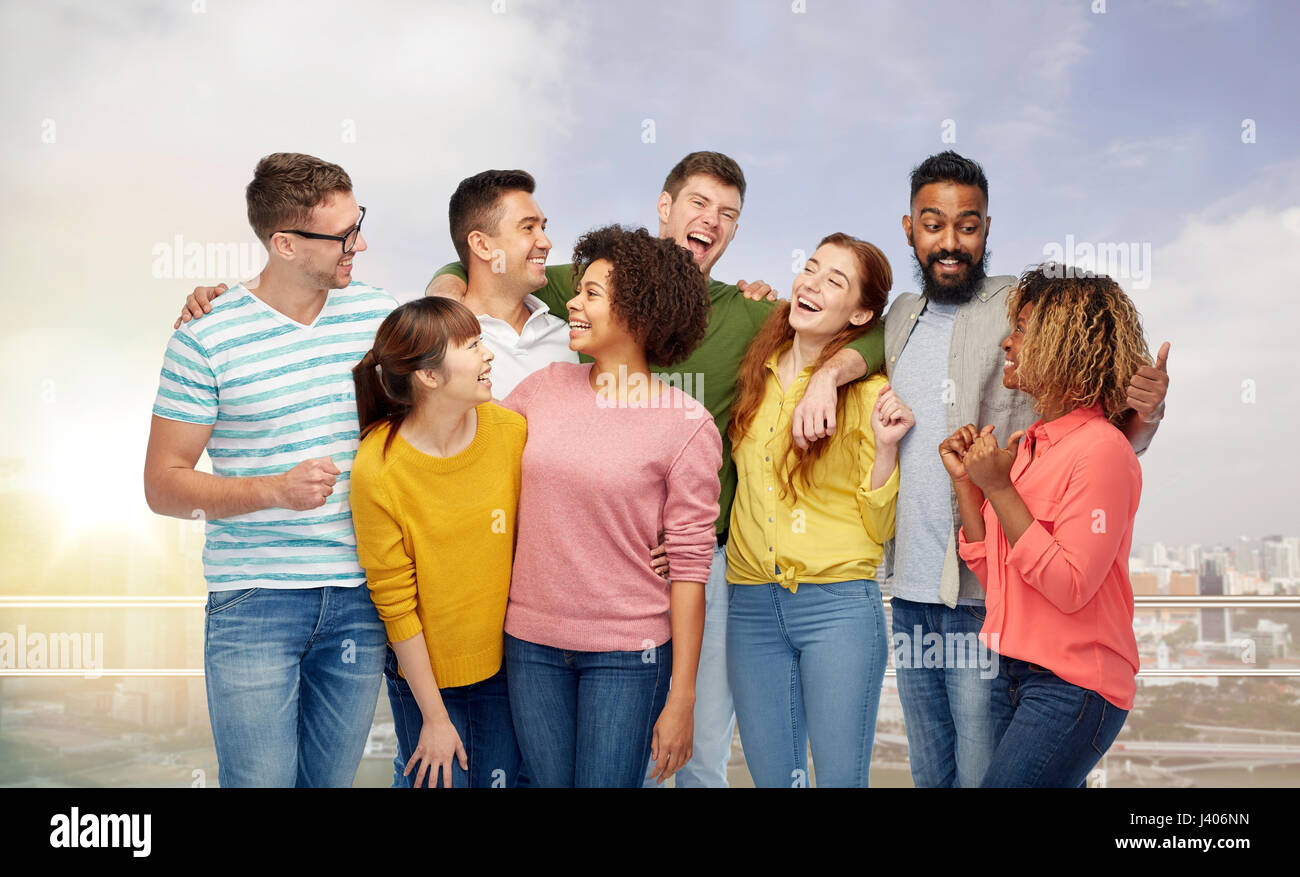 international group of happy laughing people Stock Photo - Alamy