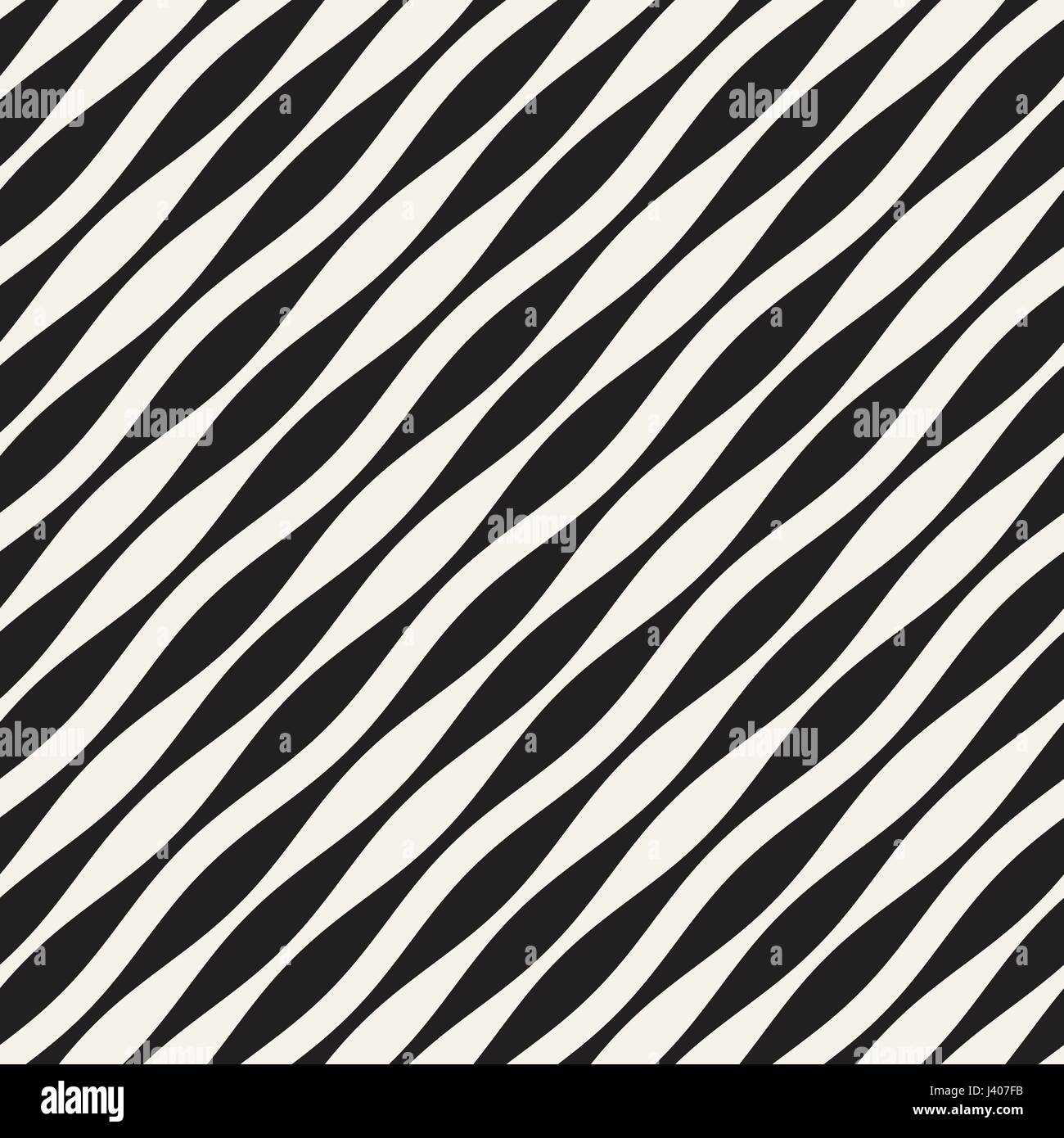Wavy stripes vector seamless pattern. Retro abstract wavy texture ...