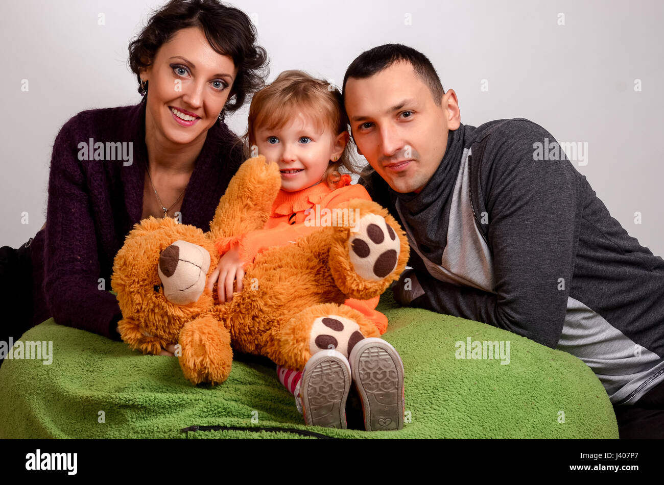smiling family portrait close up, on a white background, Studio Stock ...