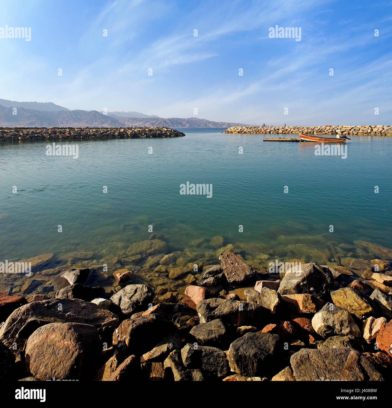 Eilat Red Sea, view towards the Jordanian coast Stock Photo - Alamy