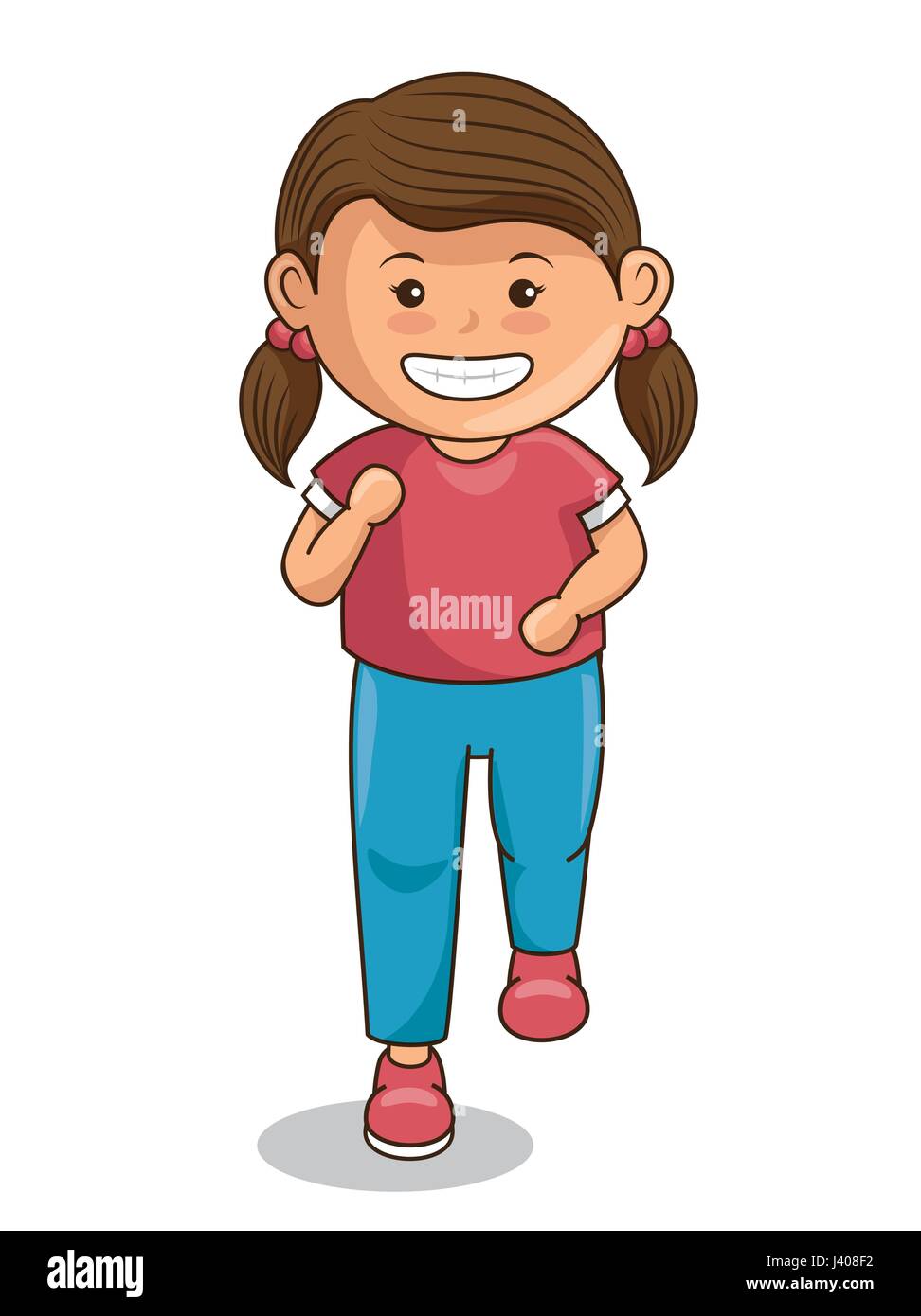 Little girl athlete character Stock Vector Image & Art - Alamy