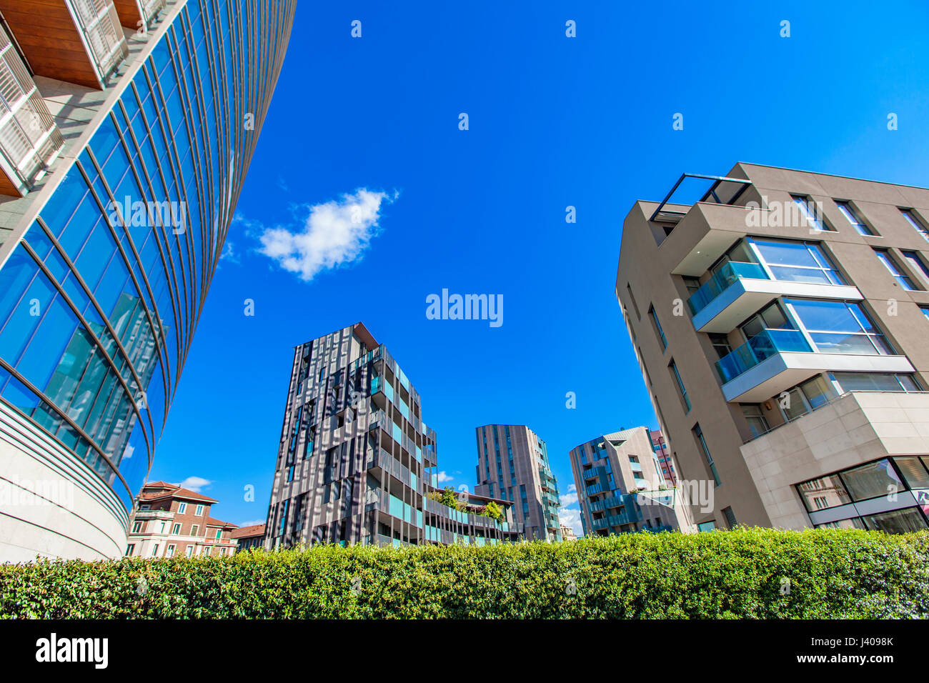 View at modern skyscrapers in Milan, Italy Stock Photo - Alamy