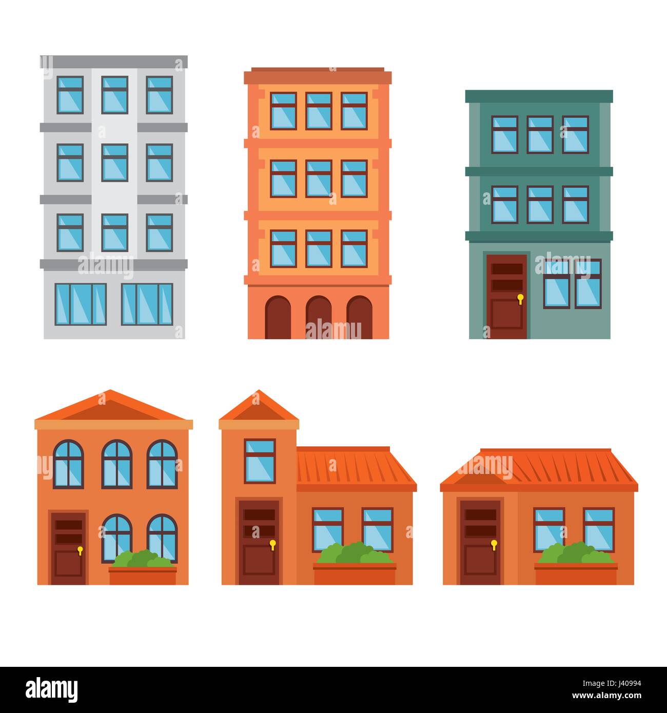 city landscape buildings icon Stock Vector Image & Art - Alamy