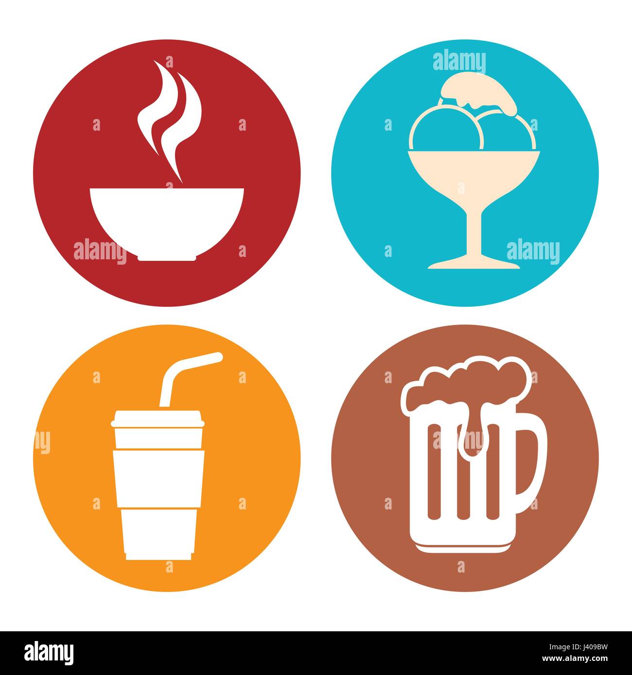Colorful food icons Stock Vector Image & Art - Alamy
