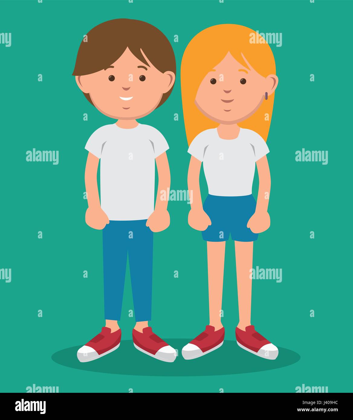 Girl standing straight Stock Vector Images - Alamy