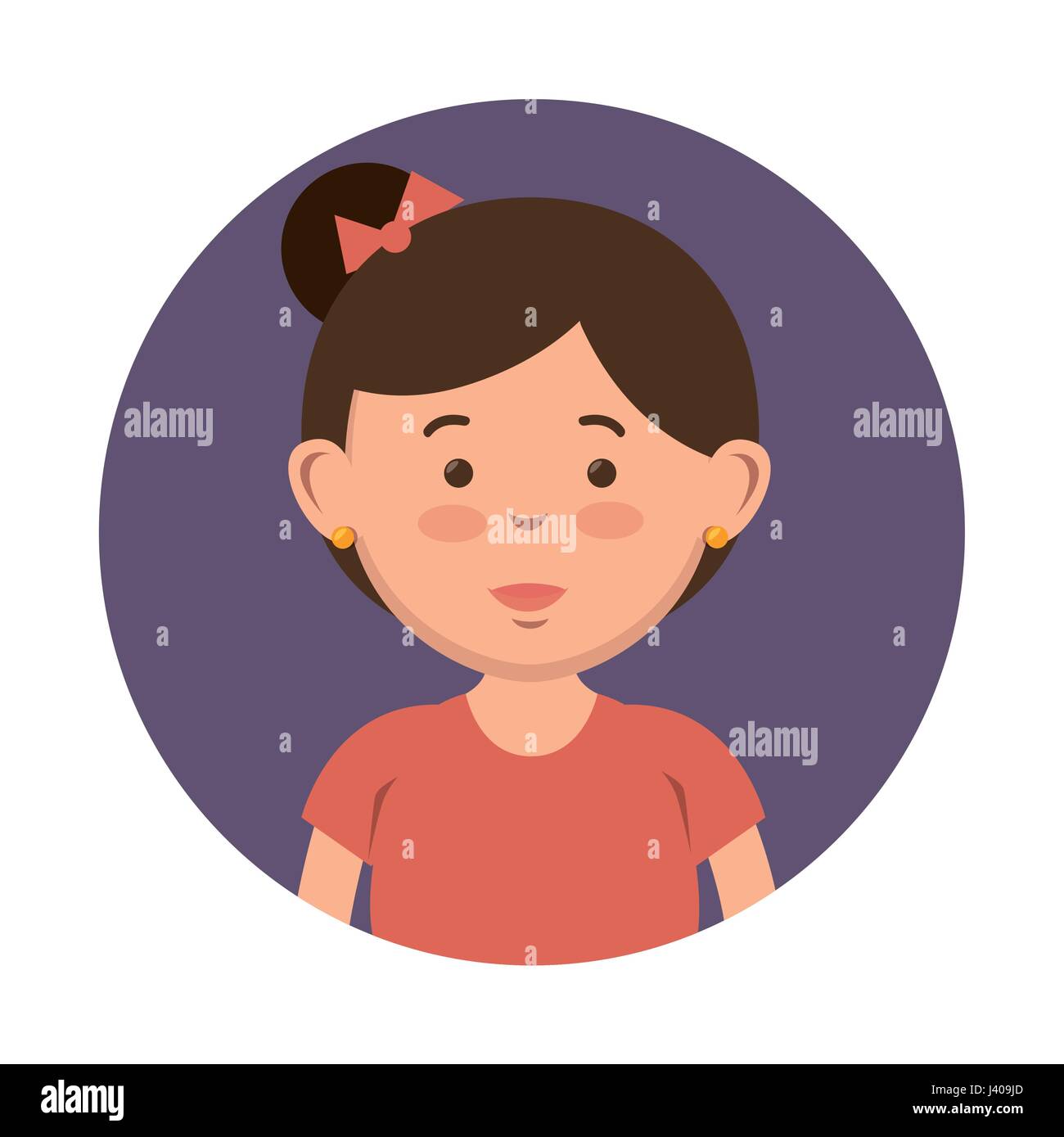 Brunette girl icon Stock Vector Image & Art - Alamy