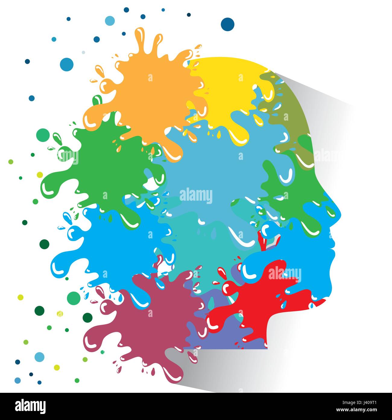 Head and paint splatter icon Stock Vector Image & Art - Alamy