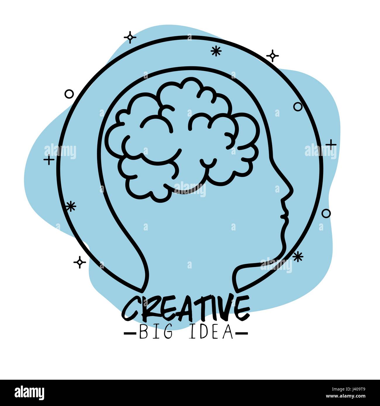 Human head big idea design Cut Out Stock Images & Pictures - Alamy