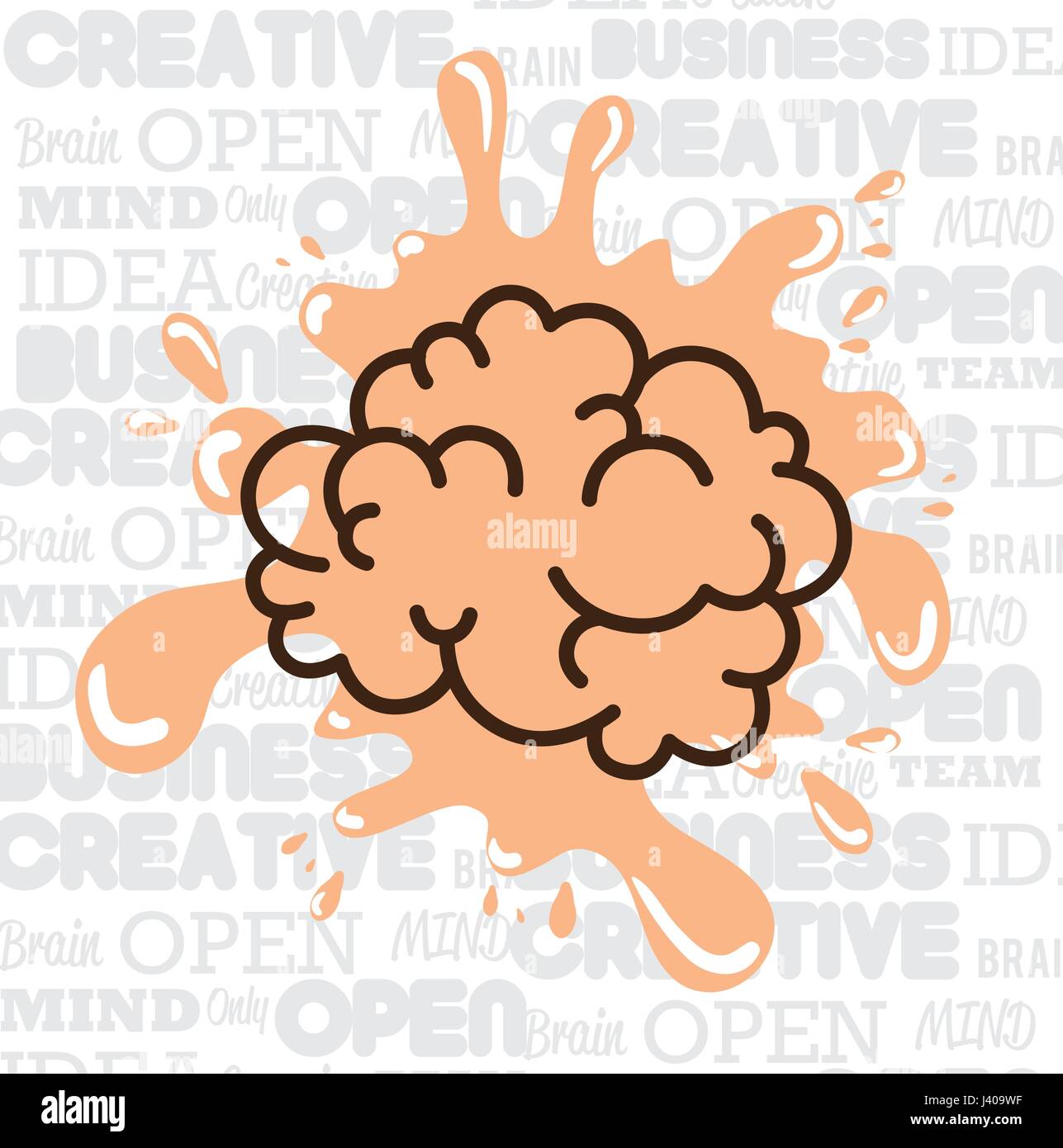 Brain with words Stock Vector Images - Alamy