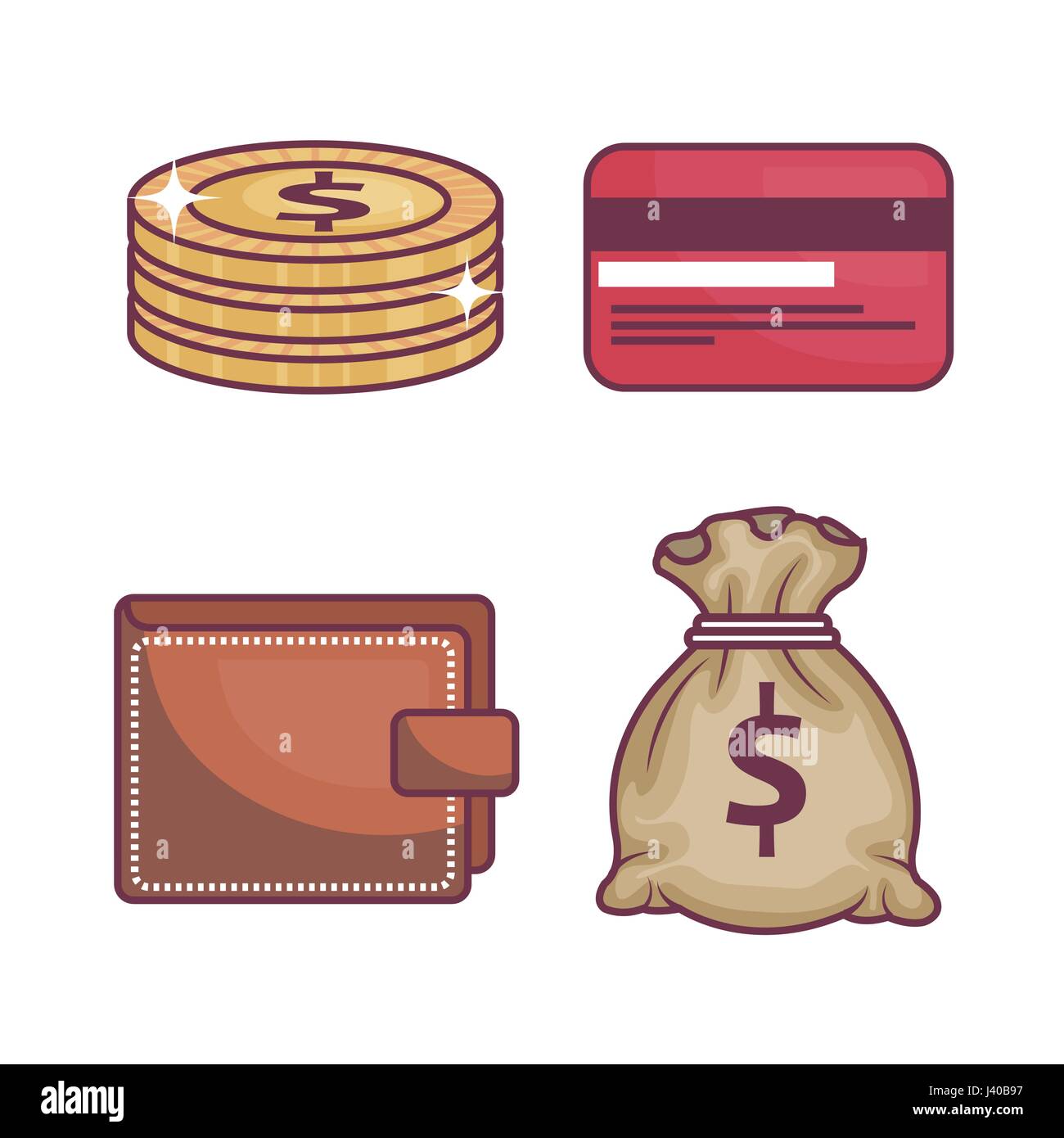 Money related objects design hi-res stock photography and images - Alamy