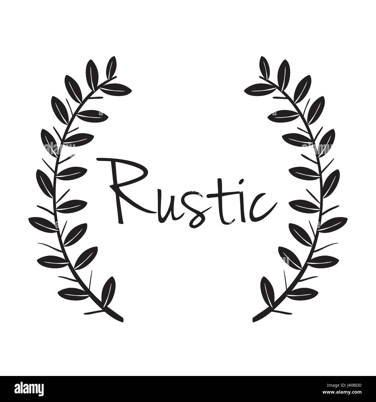 Rustic sign with leaves Stock Vector Image & Art - Alamy