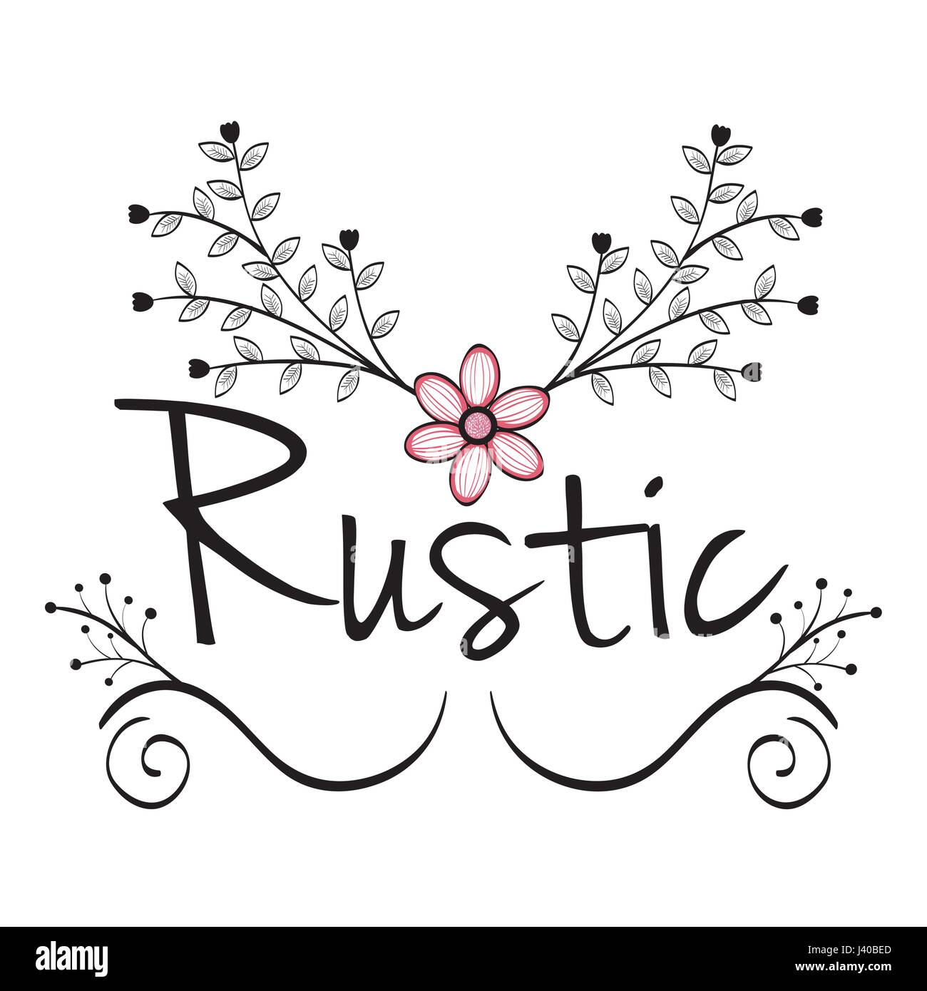 Rustic sign with leaves Stock Vector Image & Art - Alamy