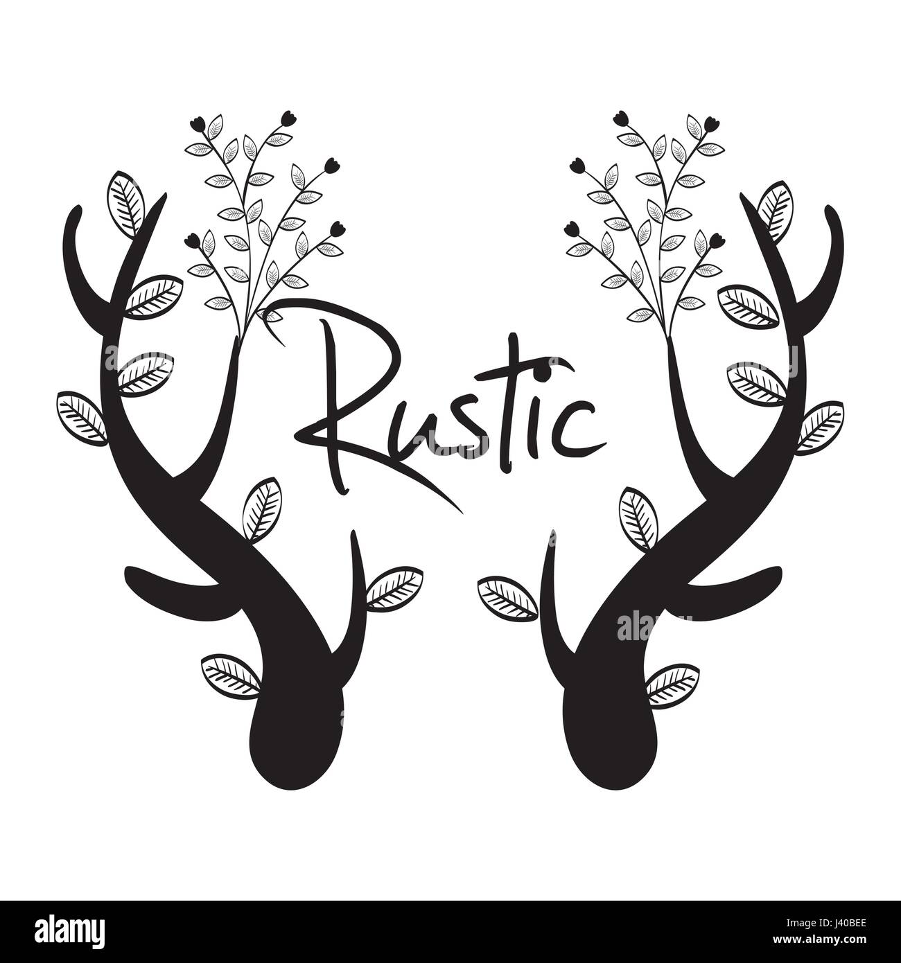 Rustic sign with leaves Stock Vector Image & Art - Alamy