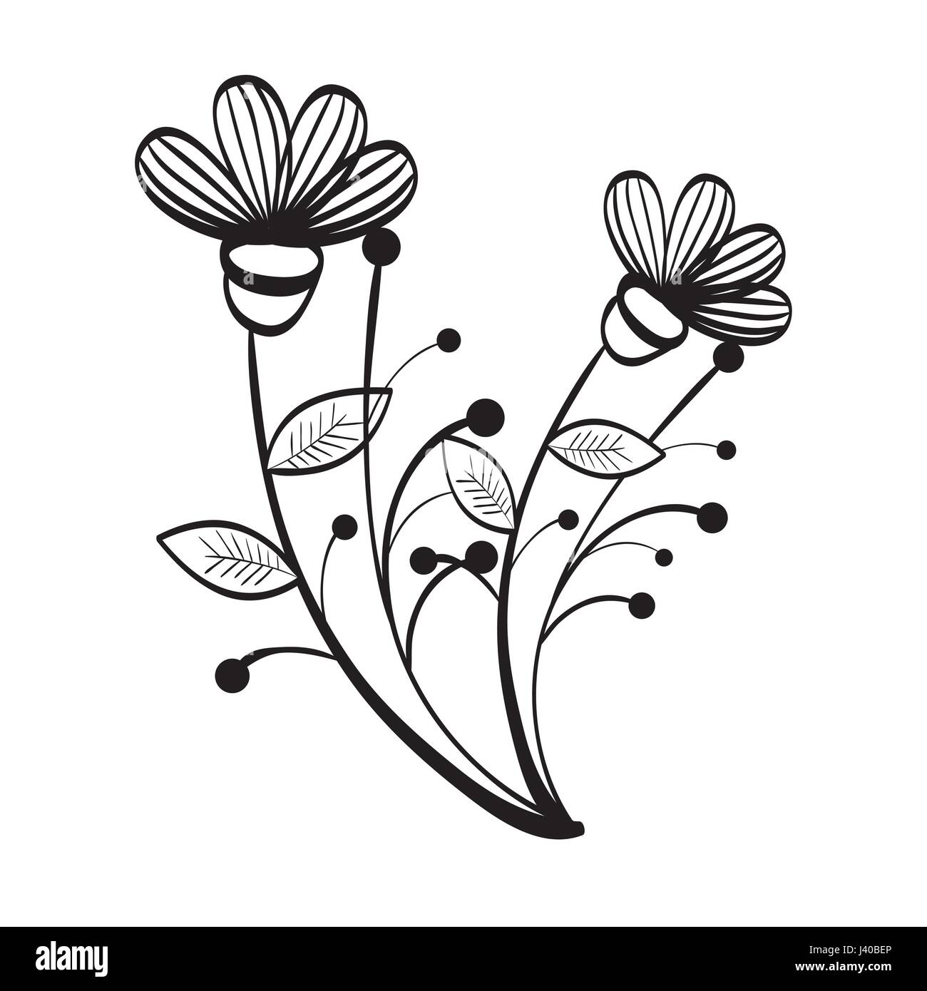 Hand Drawn Flowers High Resolution Stock Photography and Images - Alamy