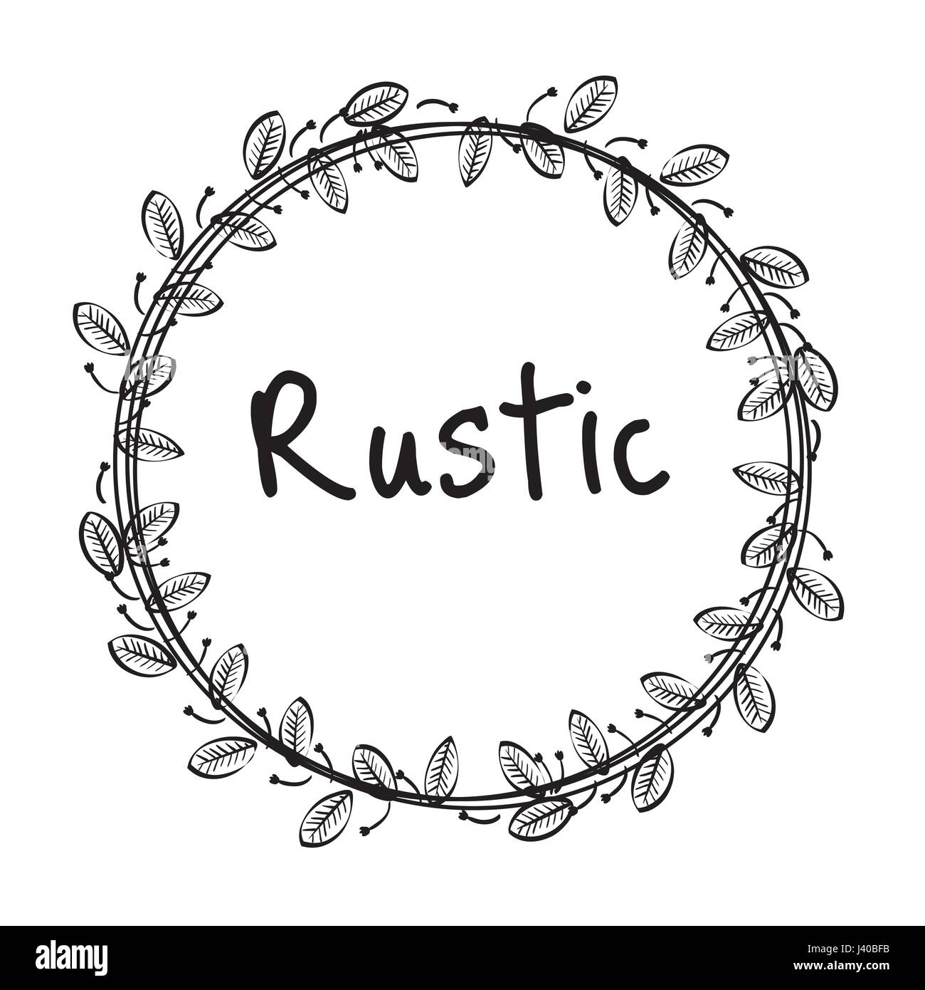 Rustic sign with leaves Stock Vector Image & Art - Alamy