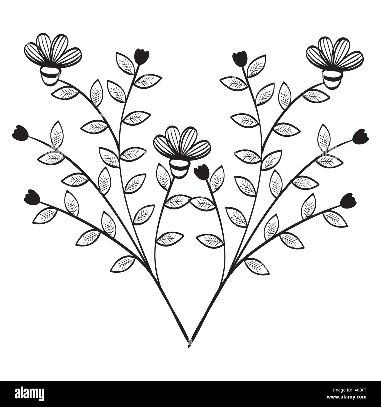 Hand-drawn flowers design Stock Vector Image & Art - Alamy